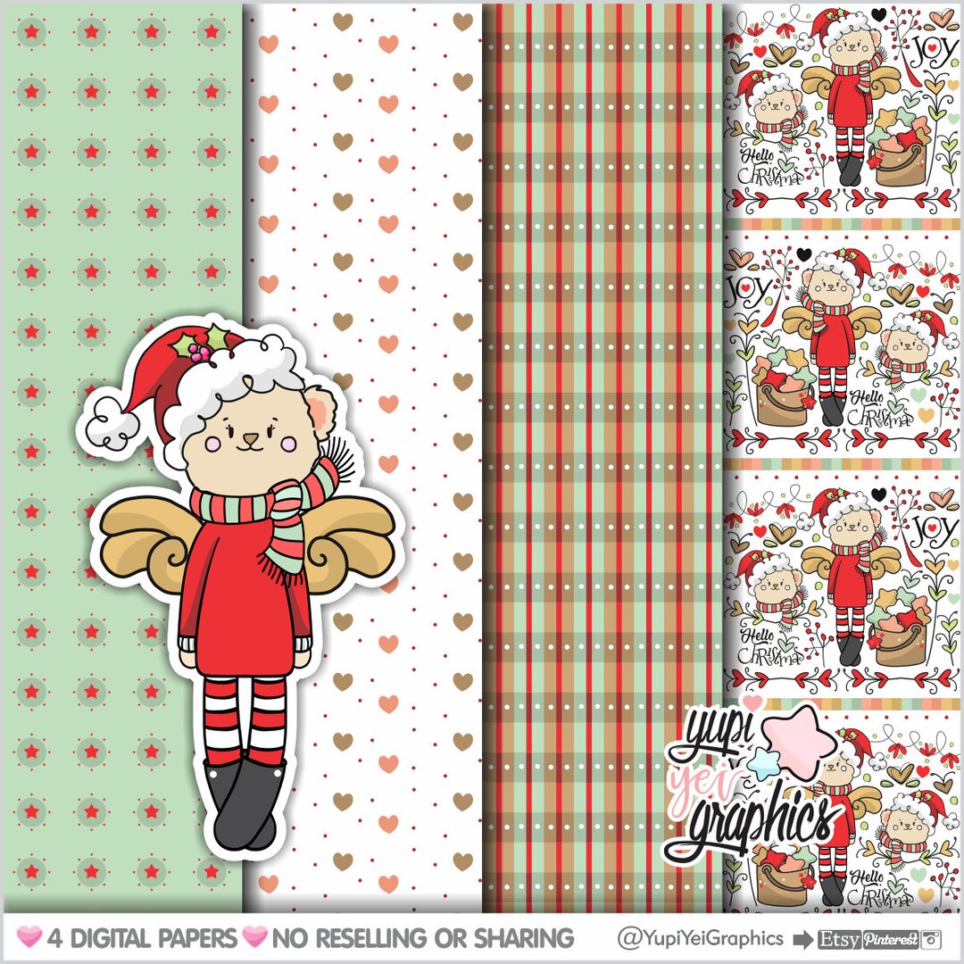 Christmas Digital Paper, Christmas Pattern, COMMERCIAL USE, Christmas ...