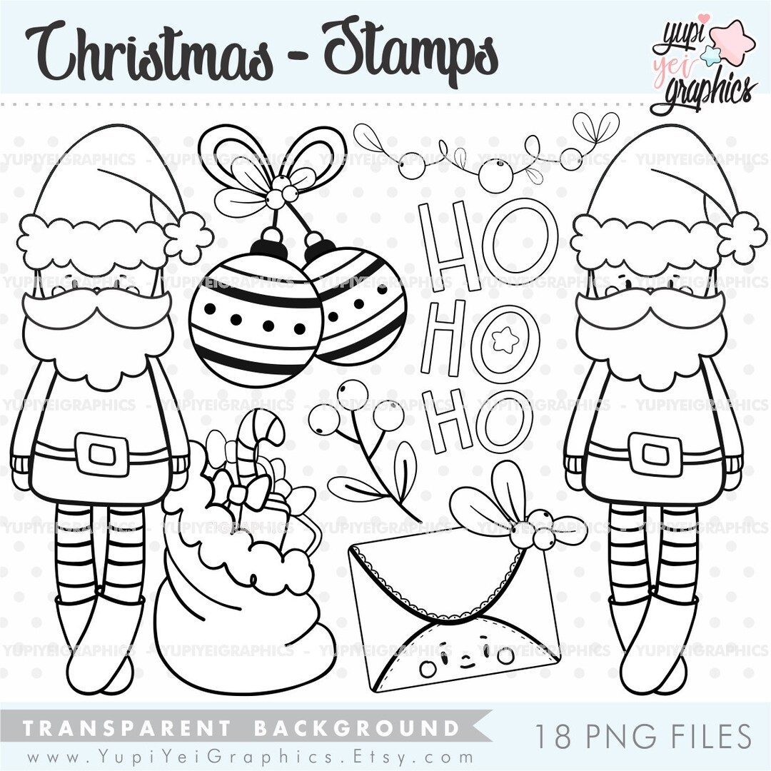 Santa Claus Stamps, Christmas Stamps, COMMERCIAL USE, Noel Stamps ...