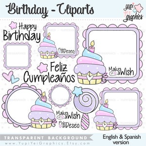 Birthday Clipart, Cupcake Clipart, Birthday Graphics, Birthday PNG ...