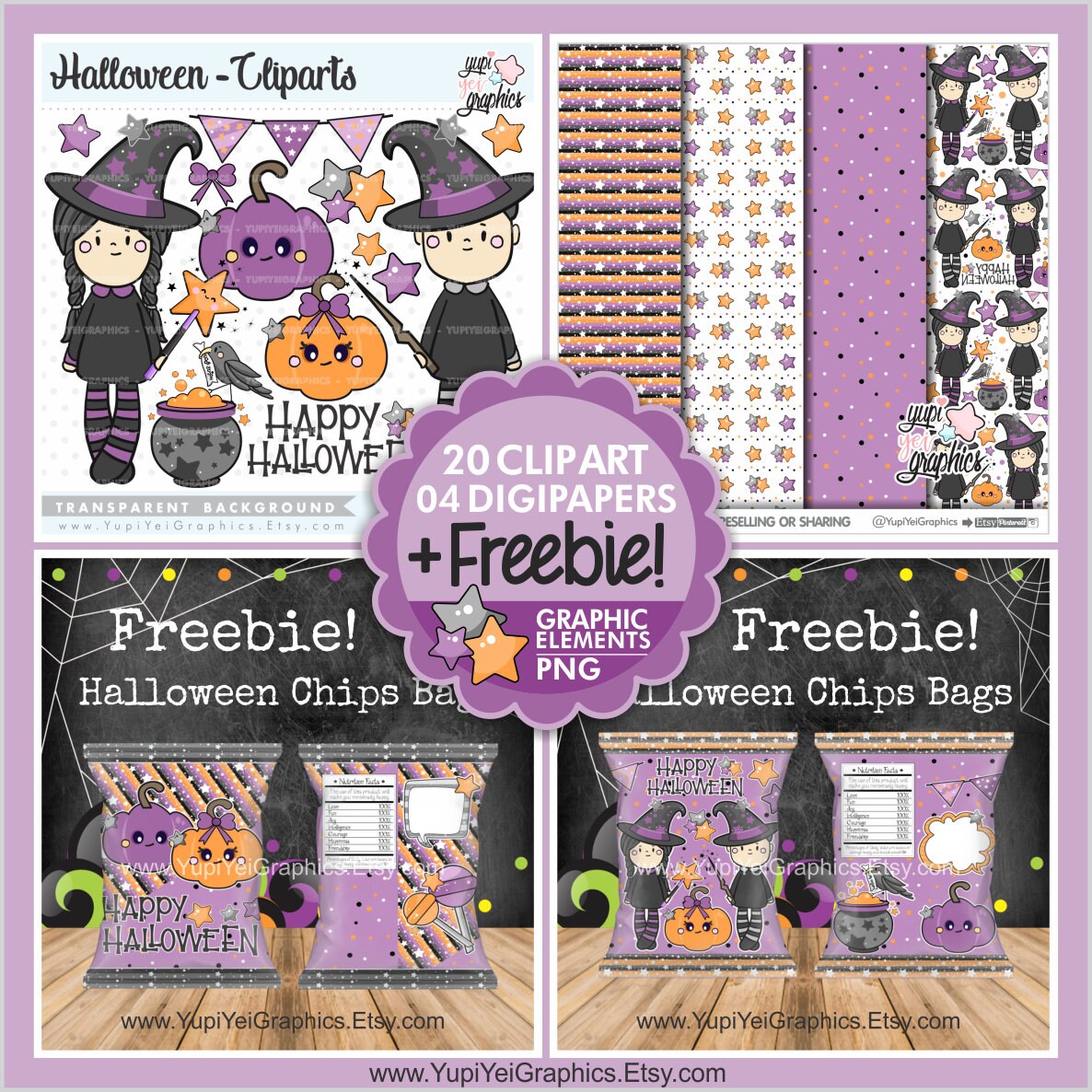 Halloween Clipart Halloween Graphics COMMERCIAL USE Witch - Etsy