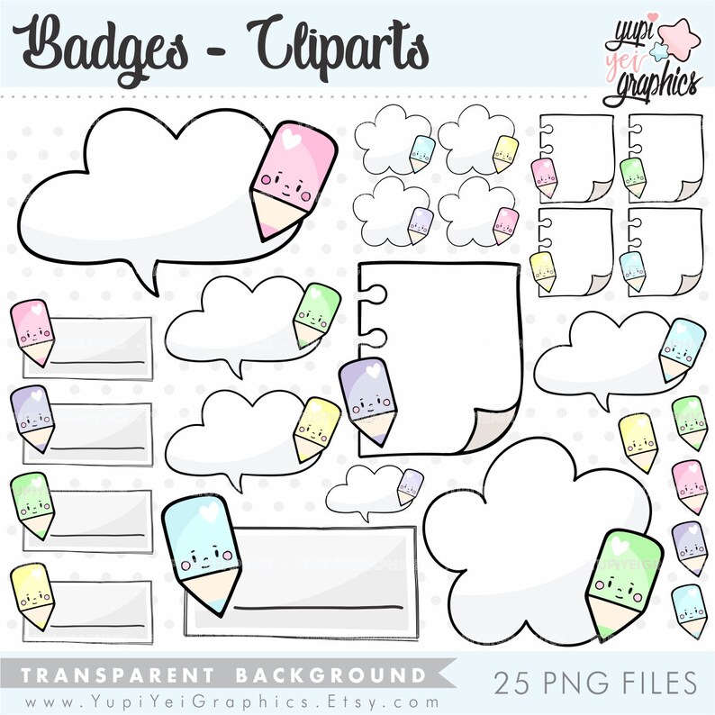 Badges Clipart Shapes Clipart Frame Clipart Clipart | Etsy