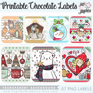 Christmas Chocolate Labels PNG, Chocolate Labels Png, COMMERCIAL USE ...