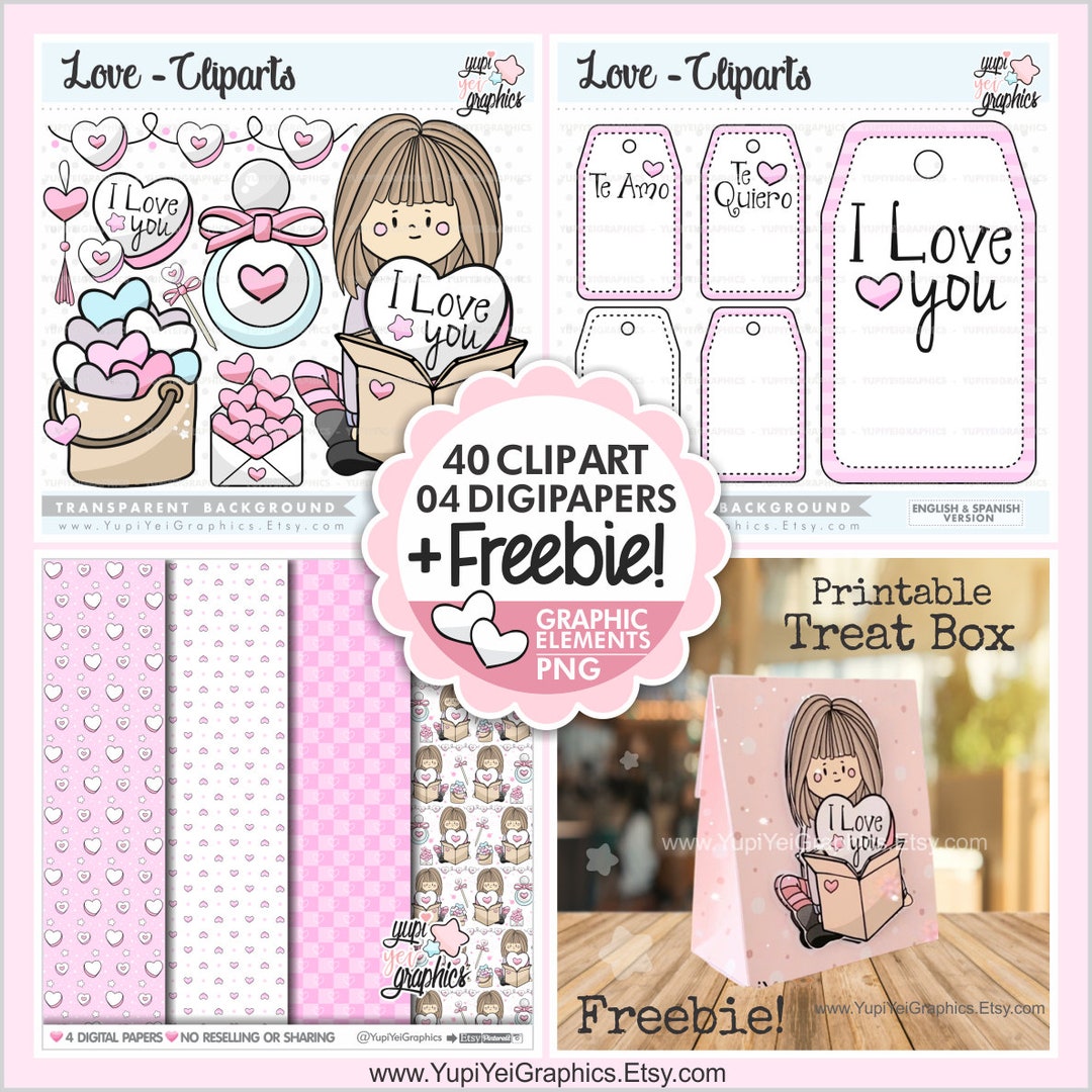 Love Clip Art, Love Graphics, Valentine's Day Clipart, COMMERCIAL USE ...