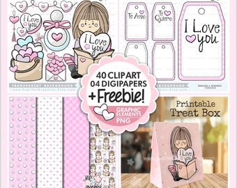 Love Clipart Commercial Use, Valentine’s Day Clip Art, PNG Bundle - Etsy