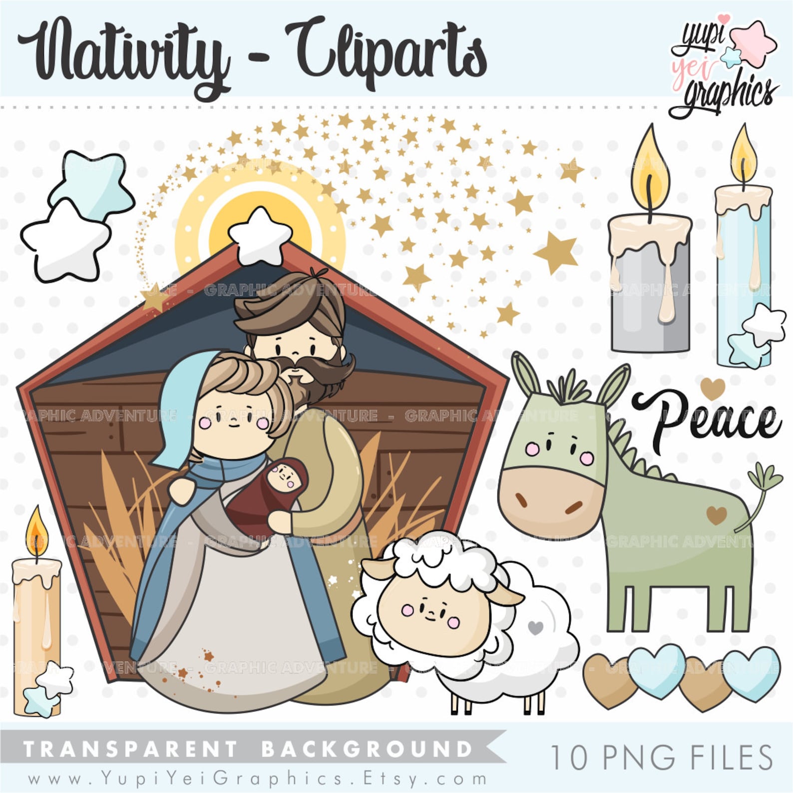 Nativity Clipart Nativity Graphics COMMERCIAL USE Christmas - Etsy