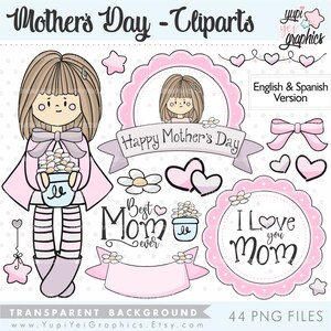 Mother's Day Clipart, Mother Clipart, Mom Clipart, COMMERCIAL USE ...