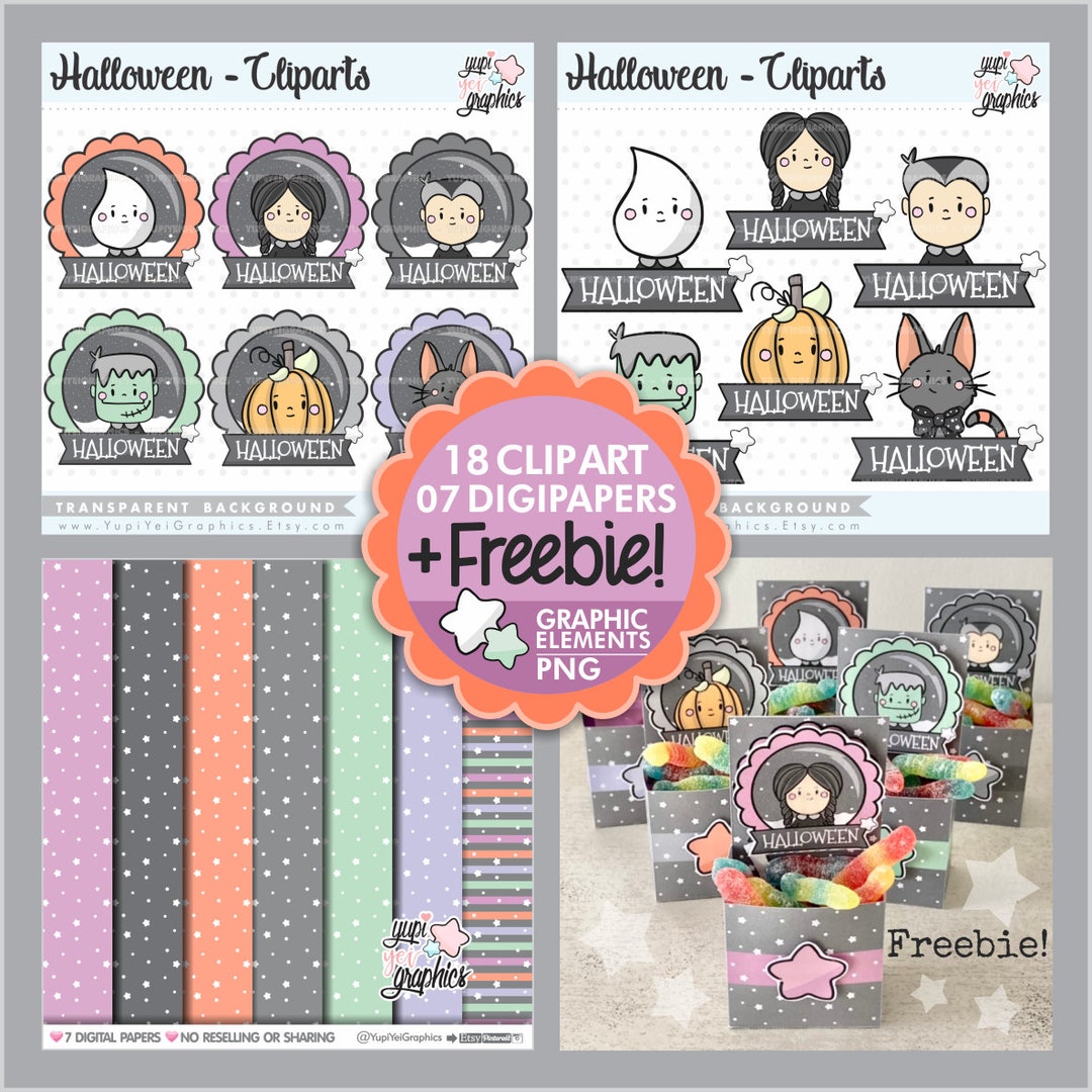 Halloween Clipart, Halloween Graphics, COMMERCIAL USE, Halloween Labels ...