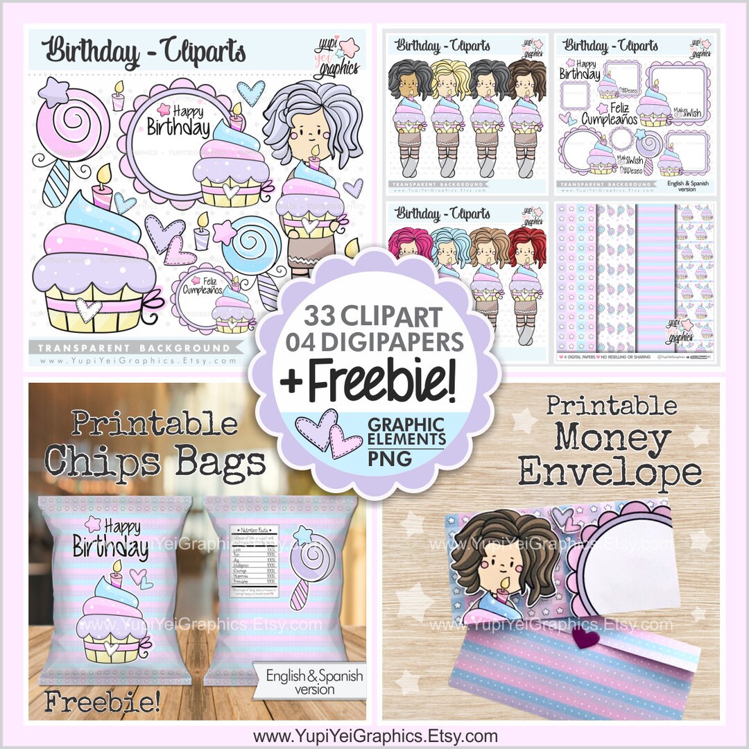 Birthday Clipart, Cupcake Clipart, Birthday Graphics, Birthday PNG ...