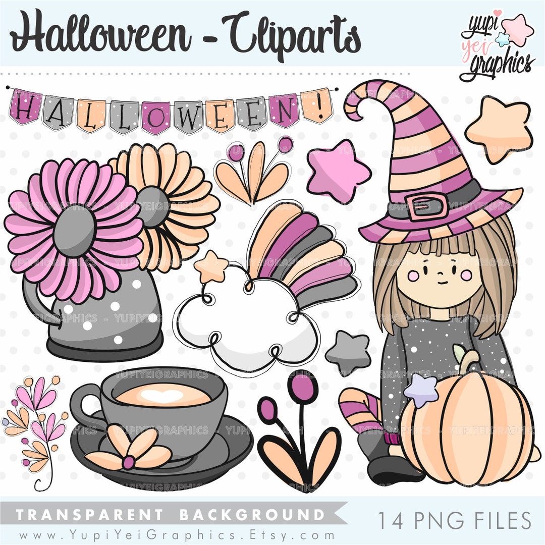 Halloween Clipart Halloween Graphics Witch Clipart - Etsy