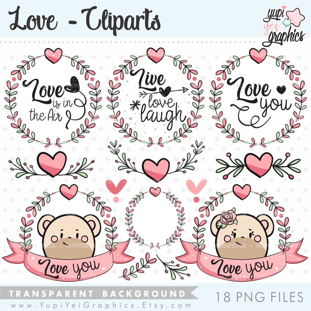 Wreaths Clipart, Wreaths Graphics, Valentines Day Clipart, COMMERCIAL ...