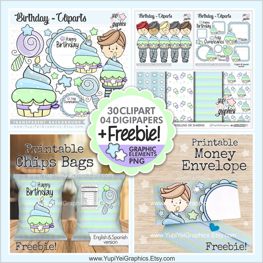 Birthday Clipart, Cupcake Clipart, Birthday Graphics, Birthday PNG ...