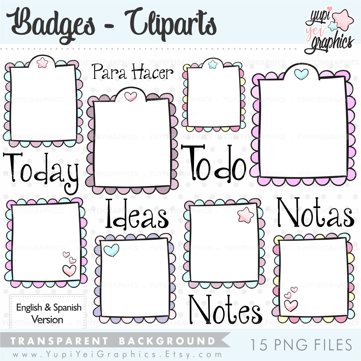 Badges Clipart Frames Clipart Shapes Clipart COMMERCIAL | Etsy