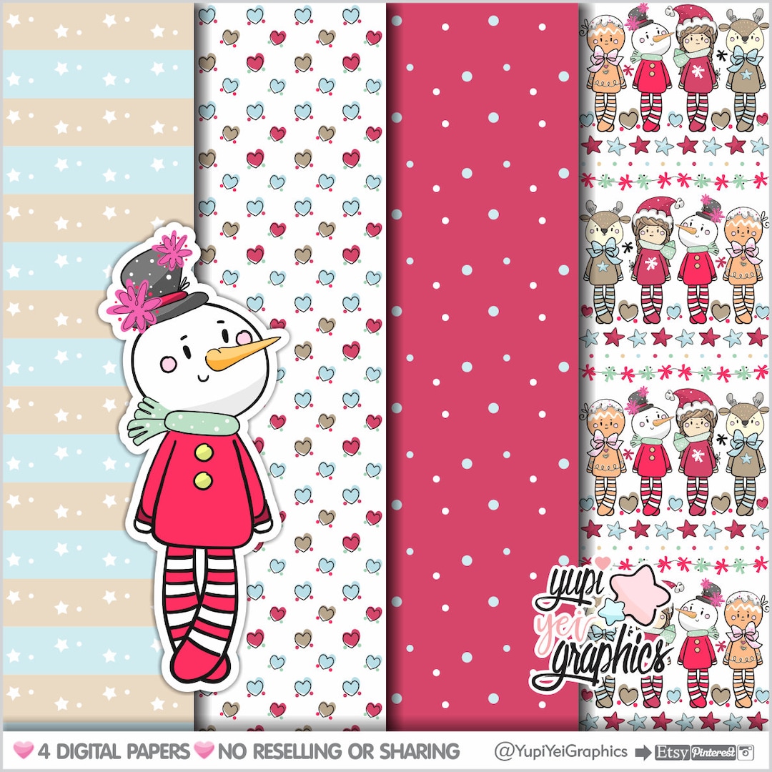 Christmas Digital Paper, Christmas Pattern, COMMERCIAL USE, Christmas ...