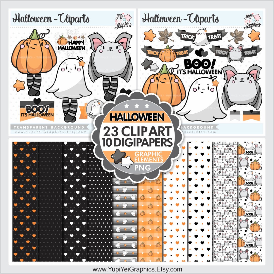 Halloween Clipart, Halloween Graphics, Ghost Clipart, Pumpkin Clipart ...