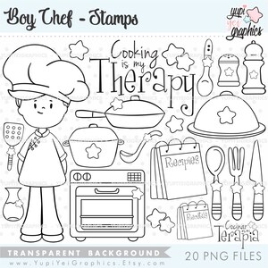 Chef Clipart, Chef Boy Clipart, COMMERCIAL USE, Kitchen Clipart, Boy ...