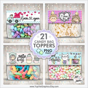 Candy Bag Toppers, Printable Toppers, Printable Labels, Valentine's Day ...