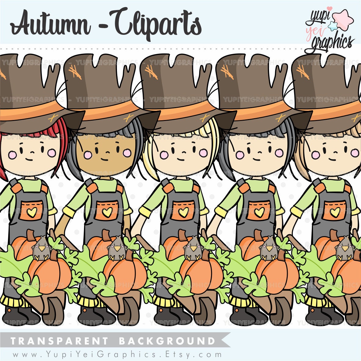Autumn Clipart Fall Clipart COMMERCIAL USE Harvest Clipart - Etsy
