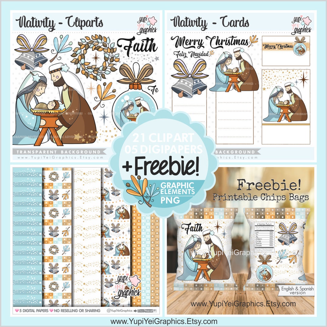 Nativity Clipart, Nativity Graphics, COMMERCIAL USE, Christmas Clipart ...