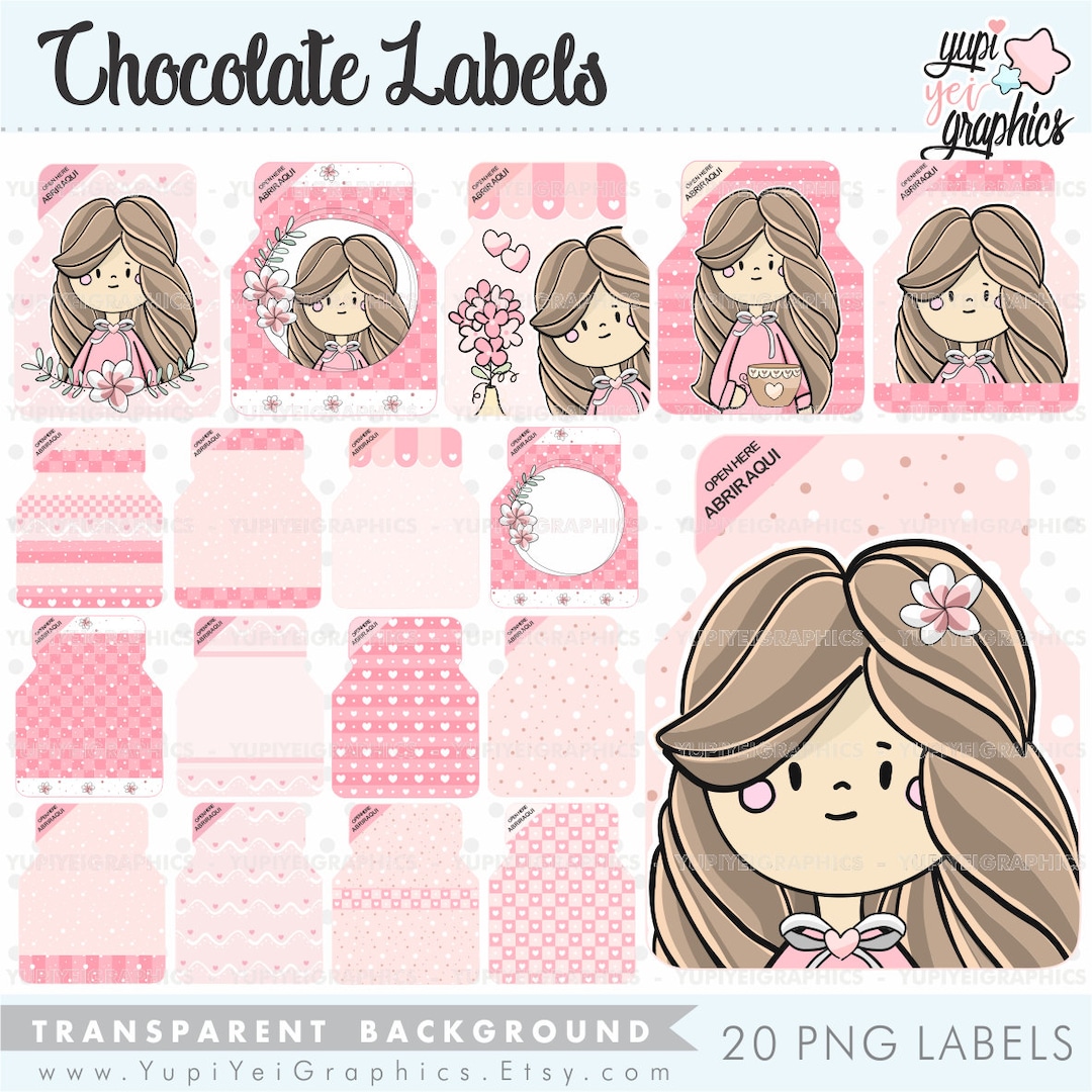 Chocolate Labels PNG, Chocolate Labels, Chocolate Treat Labels, Girl ...