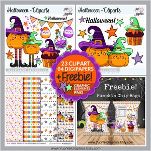 Halloween Clipart, Halloween Graphics, COMMERCIAL USE, Pumpkin Clipart ...
