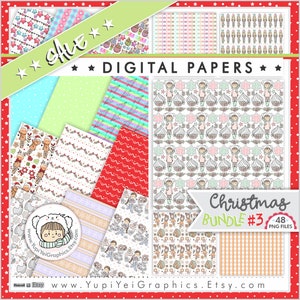 Christmas Digital Papers Bundle, Bundle Digital Papers, Patterns Bundle ...