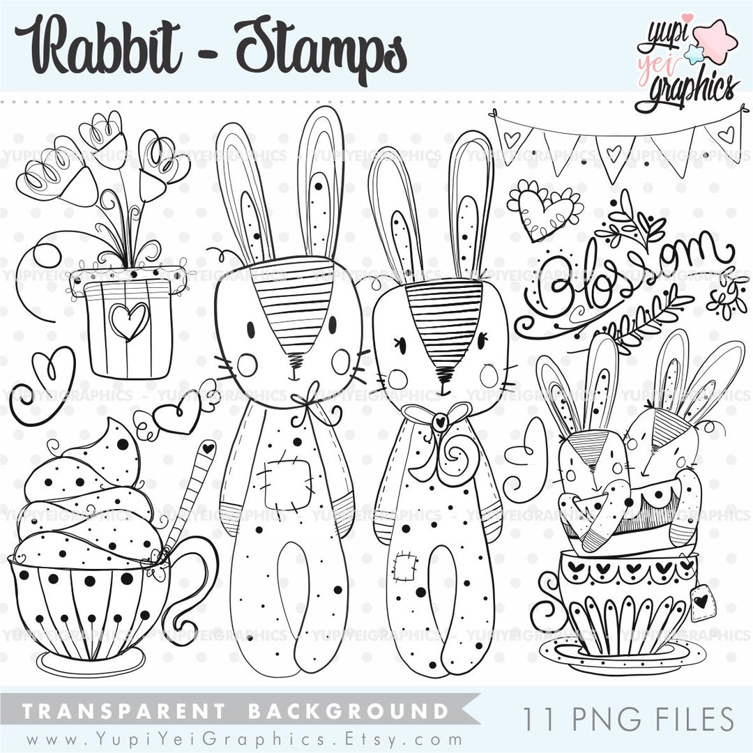 Bunny Stamps, Rabbit Stamps, COMMERCIAL USE, Easter Stamps, Love Stamps ...