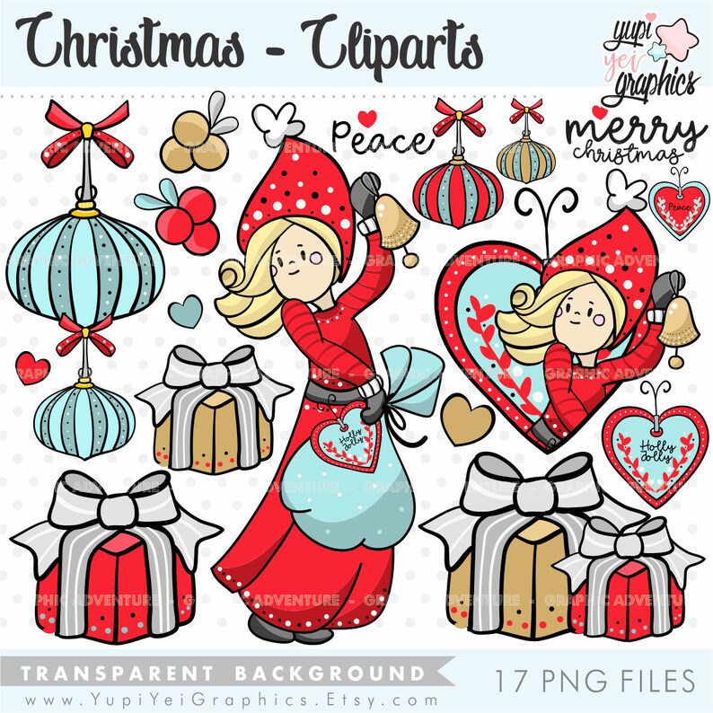 Christmas Clipart Christmas Graphics COMMERCIAL USE - Etsy