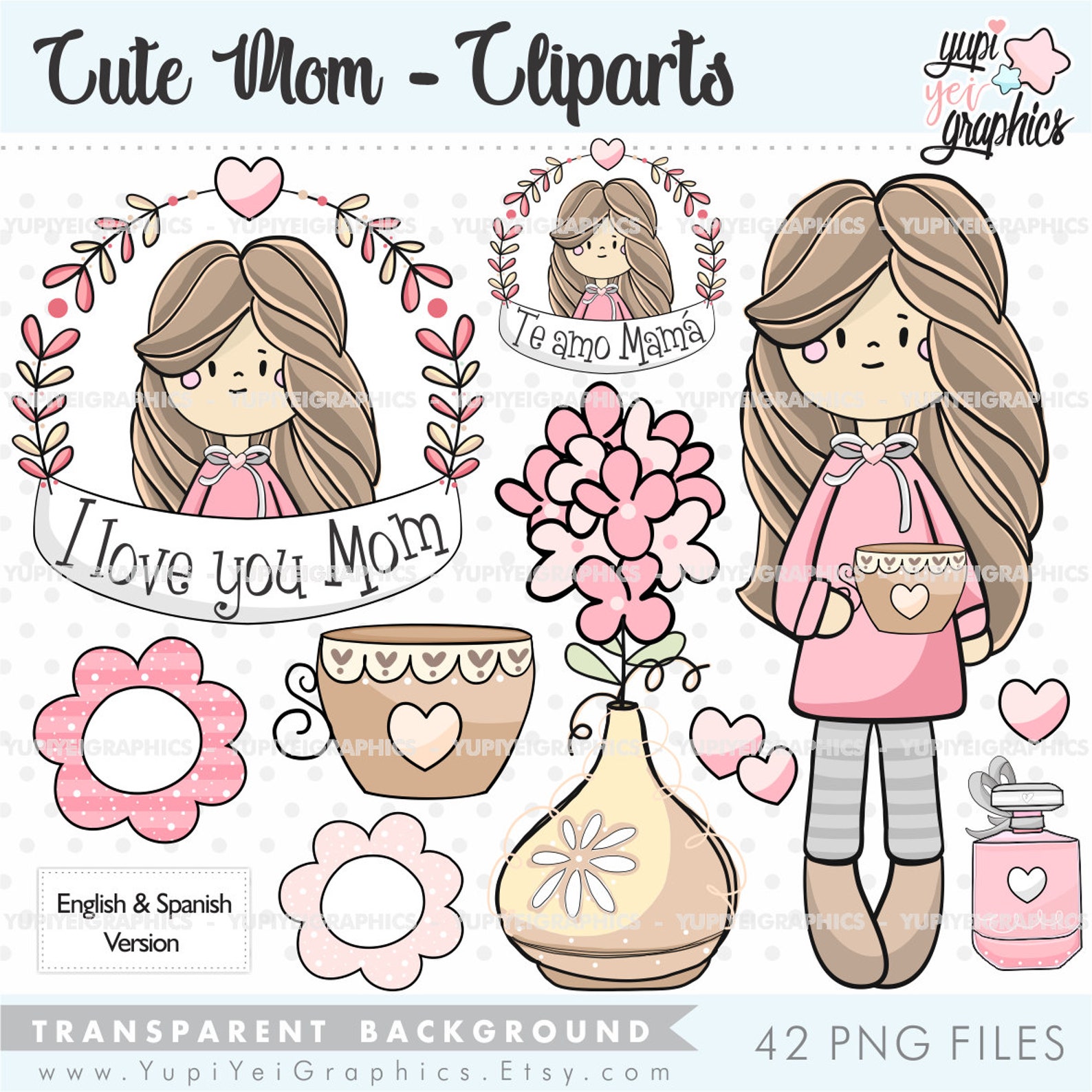 Mother's Day Clipart Mother Clipart Mom Clipart - Etsy