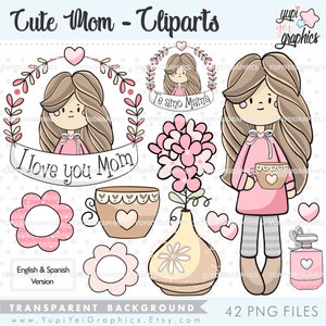 Mother's Day Clipart, Mother Clipart, Mom Clipart, COMMERCIAL USE ...