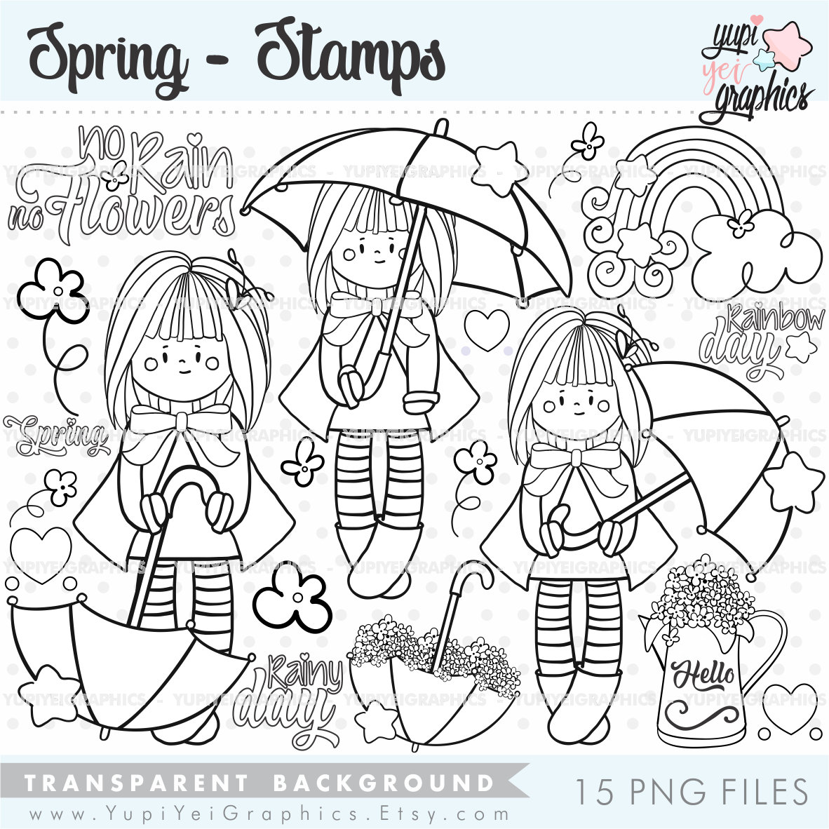 Spring Showers Clipart Black And White