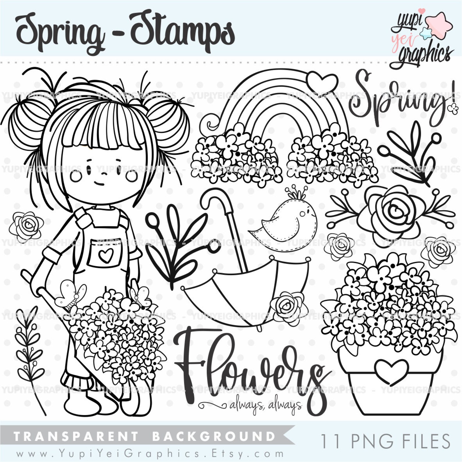 Spring Clip Art, Spring Girl Clipart, COMMERCIAL USE, Spring Clipart ...