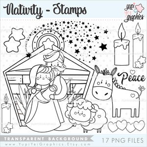 Nativity Clipart, Nativity Graphics, COMMERCIAL USE, Christmas Clipart ...