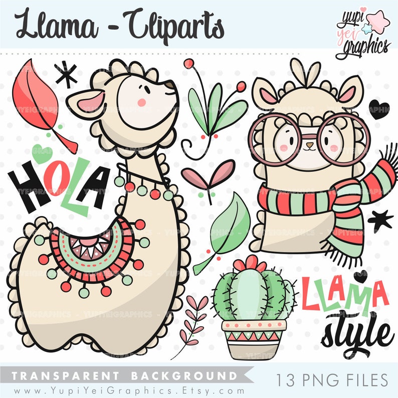 Llama Clipart Llama Graphics COMMERCIAL USE Animal Clipart - Etsy