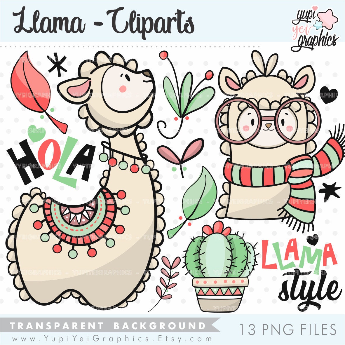 Llama Clipart Llama Graphics COMMERCIAL USE Animal Clipart - Etsy