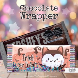 Halloween Candy Bar Wrapper, Chocolate Bar Wrapper, Halloween Chocolate ...