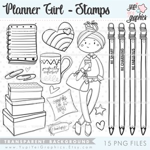 Fashion Girl Clipart, Planner Girl Clipart, COMMERCIAL USE, Girl ...