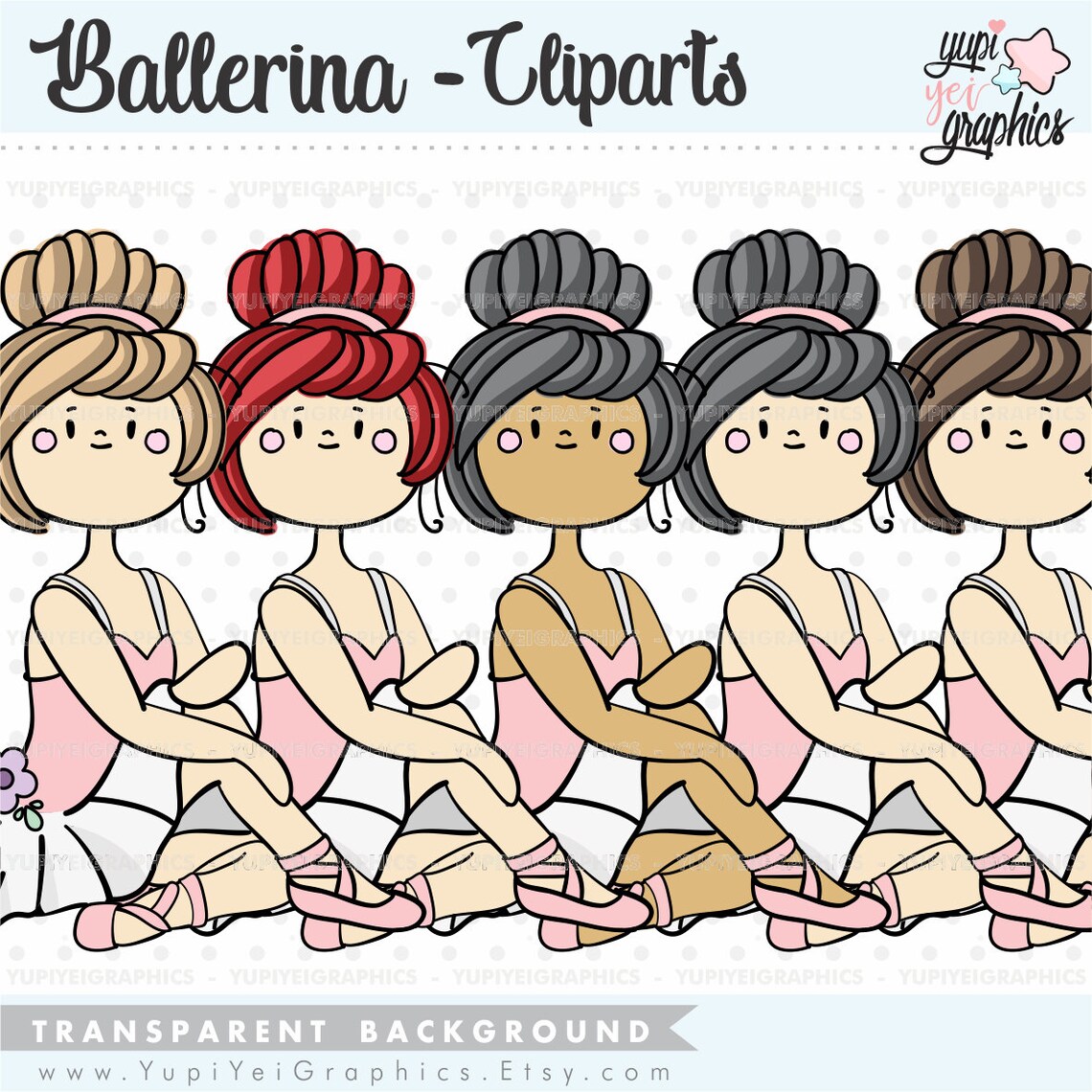 Ballerina Clipart Ballerina Graphics COMMERCIAL USE Ballet - Etsy