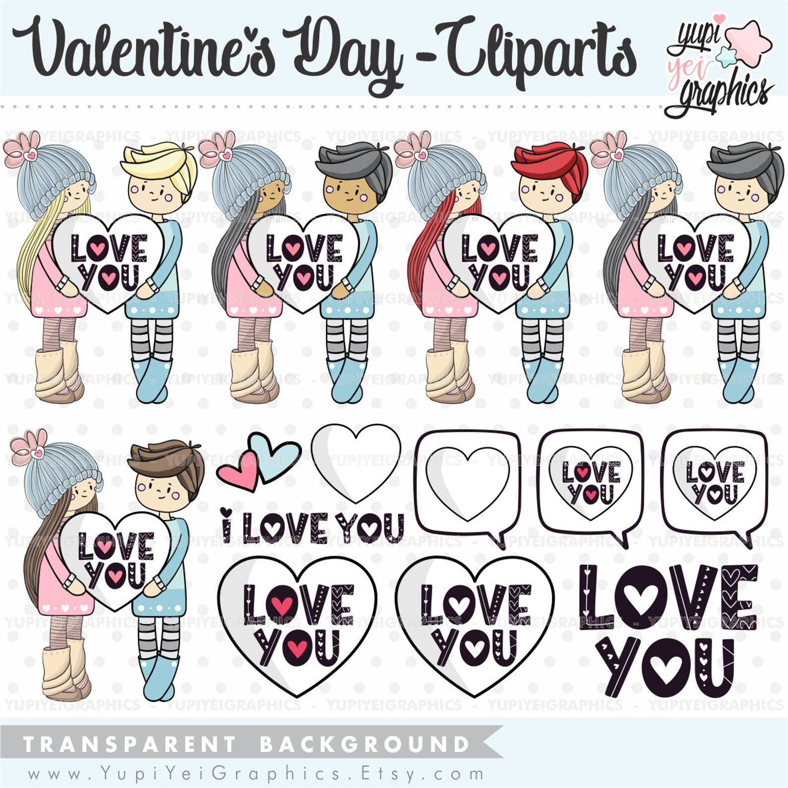 Love Clip Art Love Clipart Clipart De San Valentín - Etsy España