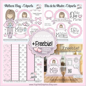 Mother's Day Clipart, Mother Clipart, Mom Clipart, COMMERCIAL USE ...