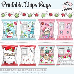Christmas Chips Bags PNG, Printable Chips Bags, COMMERCIAL USE, Chips ...