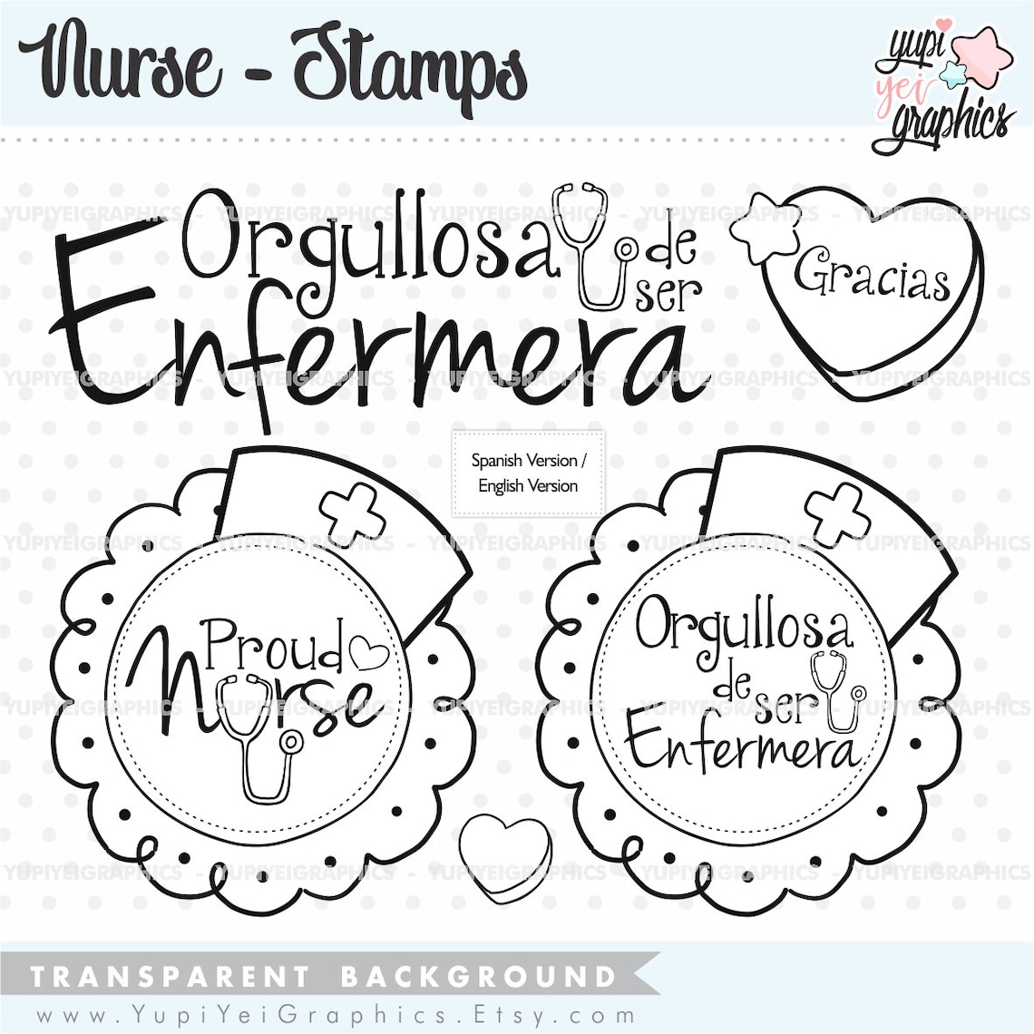 Nurse Stamps Nurses Stamps COMMERCIAL USE Nurse Coloring | Etsy