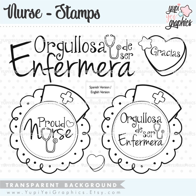 Nurse Stamps Nurses Stamps COMMERCIAL USE Nurse Coloring | Etsy
