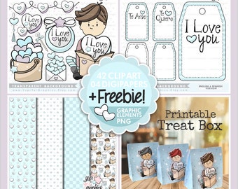 Love Clipart Commercial Use, Valentine’s Day Clip Art, PNG Bundle - Etsy