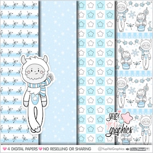 Yeti Digital Papers Yeti Patterns COMMERCIAL USE Monster - Etsy