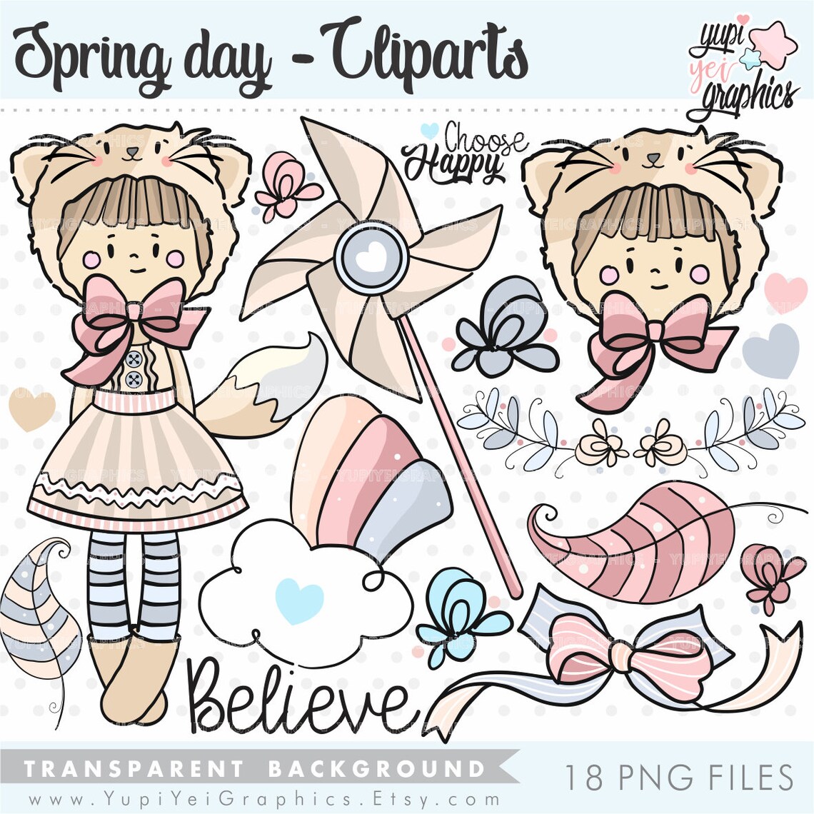 Cat Clipart Cat Graphics COMMERCIAL USE Spring Clipart - Etsy