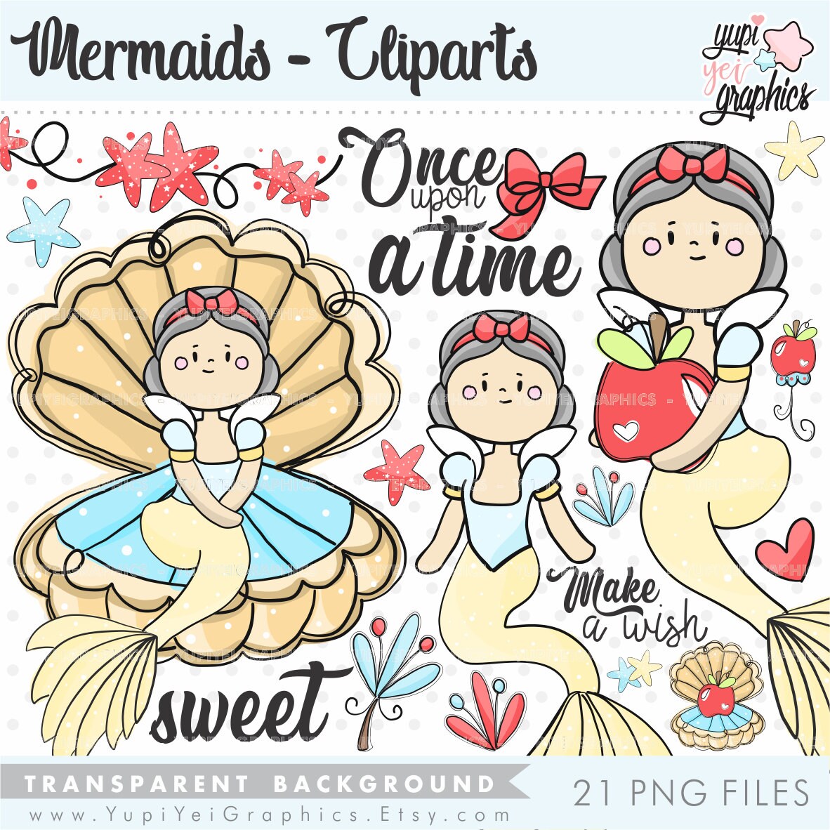 Mermaid Clipart Princess Clipart Princess Mermaid Clipart - Etsy