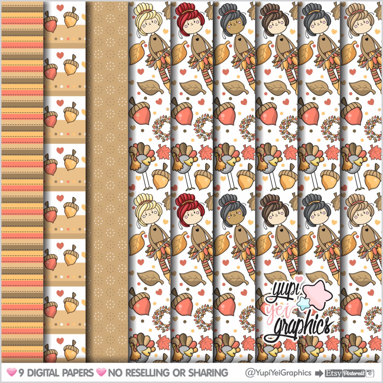 Autumn Clipart, Thanksgiving Clipart, COMMERCIAL USE, Thanksgiving Clip ...