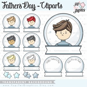 Father's Day Clipart, Digital Papers Pack, Fathers Day, Boy Clipart ...