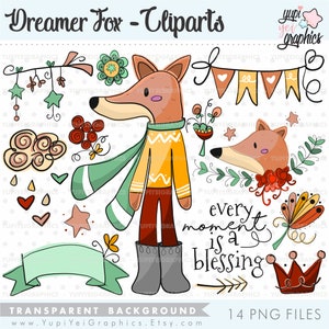 Fox Clipart, Fox Graphics, COMMERCIAL USE, Woodland Clip Art, Fox Clip ...