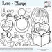 Love Digital Stamps, Love Stamps, Valentine's Day Stamps, COMMERCIAL ...